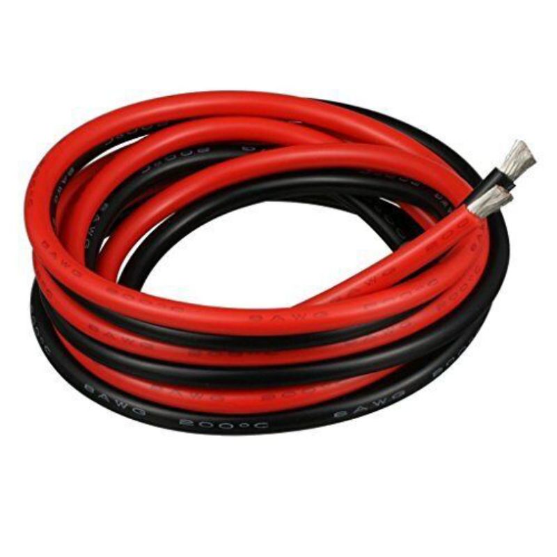 Jual 50CM AWG 8 Kabel silicone AWG8 cable silikon wire lentur dan tahan ...