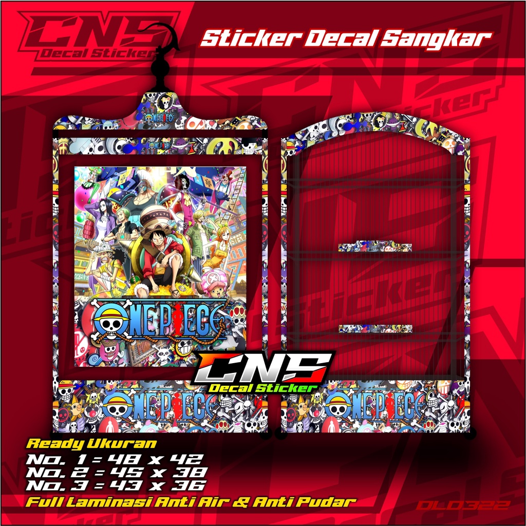 Jual Stiker Decal ONE PIECE LUFFY Sangkar Burung Kotak / Koper Burung ...