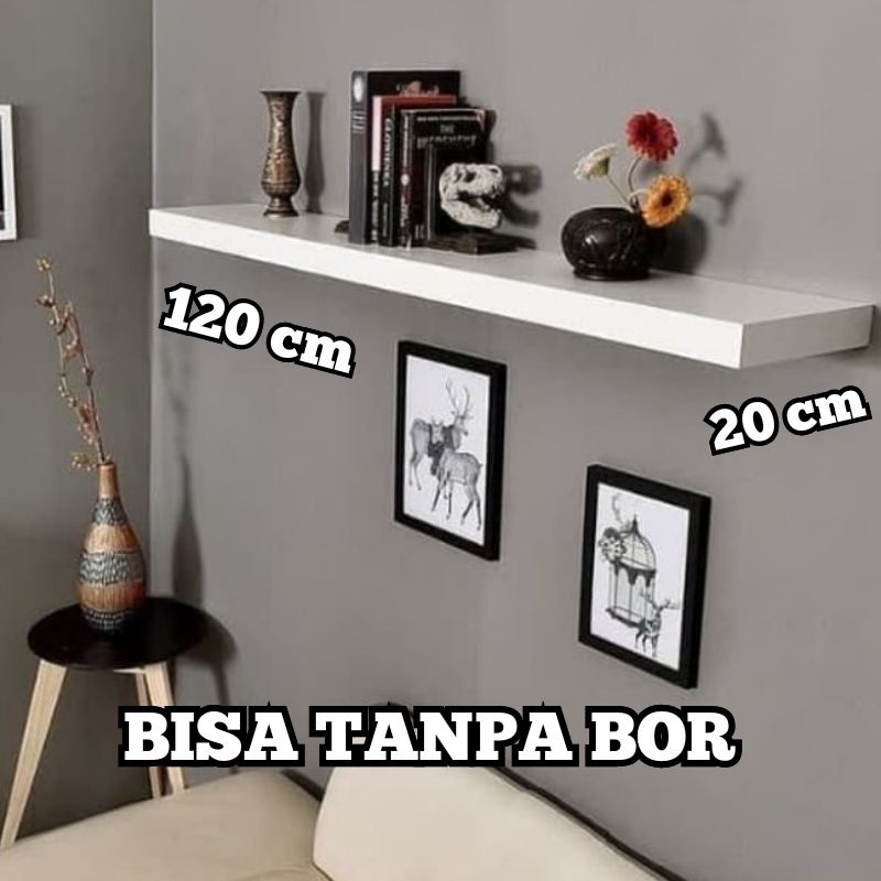 Jual Ambalan dinding minimalis 120 cm x 20 cm x 2 cm | Shopee Indonesia