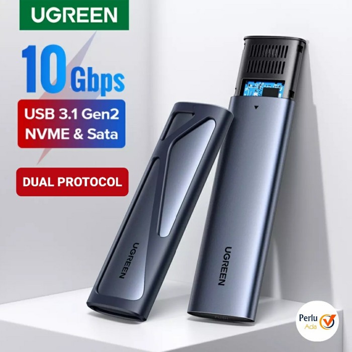 Jual Cases Ugreen Ssd Case M.2 M-Key Nvme Sata Dual Protocol Ssd Enclosure 10Gbps | Shopee Indonesia