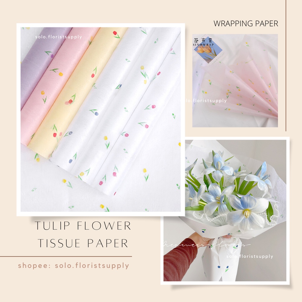 Jual [TT] TULIP FLOWER TISSUE PAPER KERTAS TISU MOTIF TULIP MOTKOREAN ...