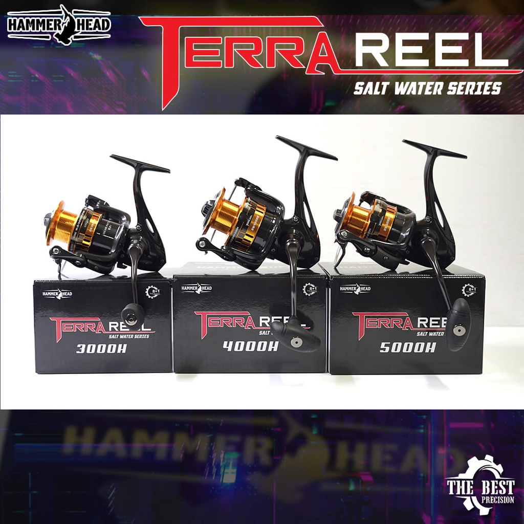 Jual Hammer Head TERRA 3000H 4000H 5000H Saltwater Spinning Reel SW 8+1 ...