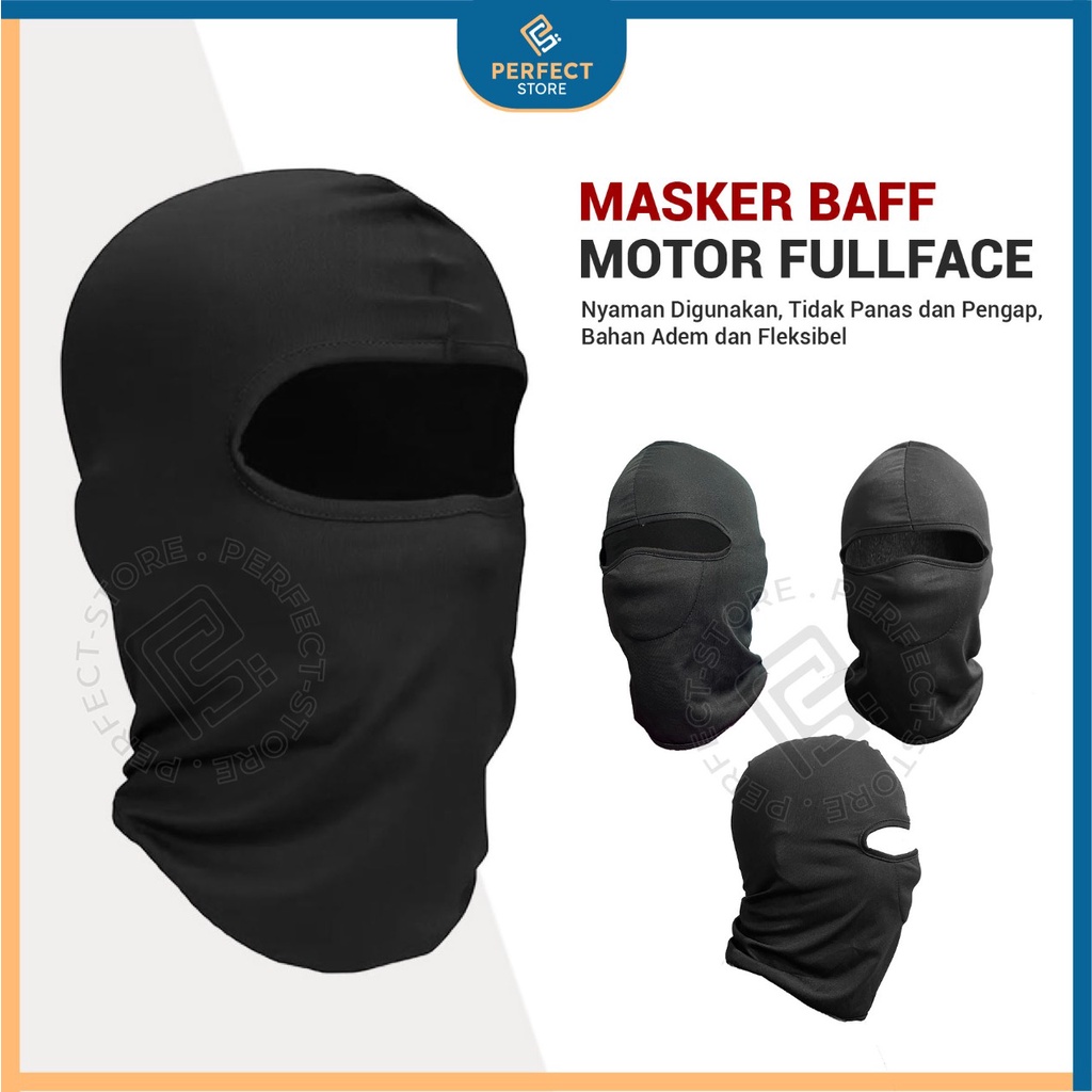 Jual Sarung Muka Masker Ninja Hitam Polos Masker Baff Pengendara Motor ...