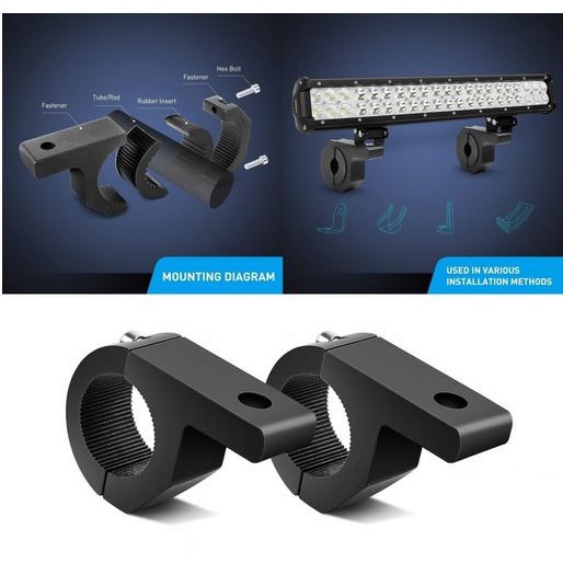 Jual BRAKET LAMPU LED TEMBAK MOTOR bracket jepit crashbar dudukan stang ...