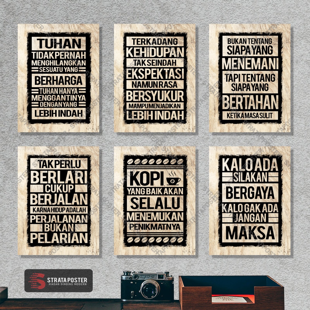 Jual Poster motivasi Hiasan dinding kayu Dekorasi ruangan Wall decor ...