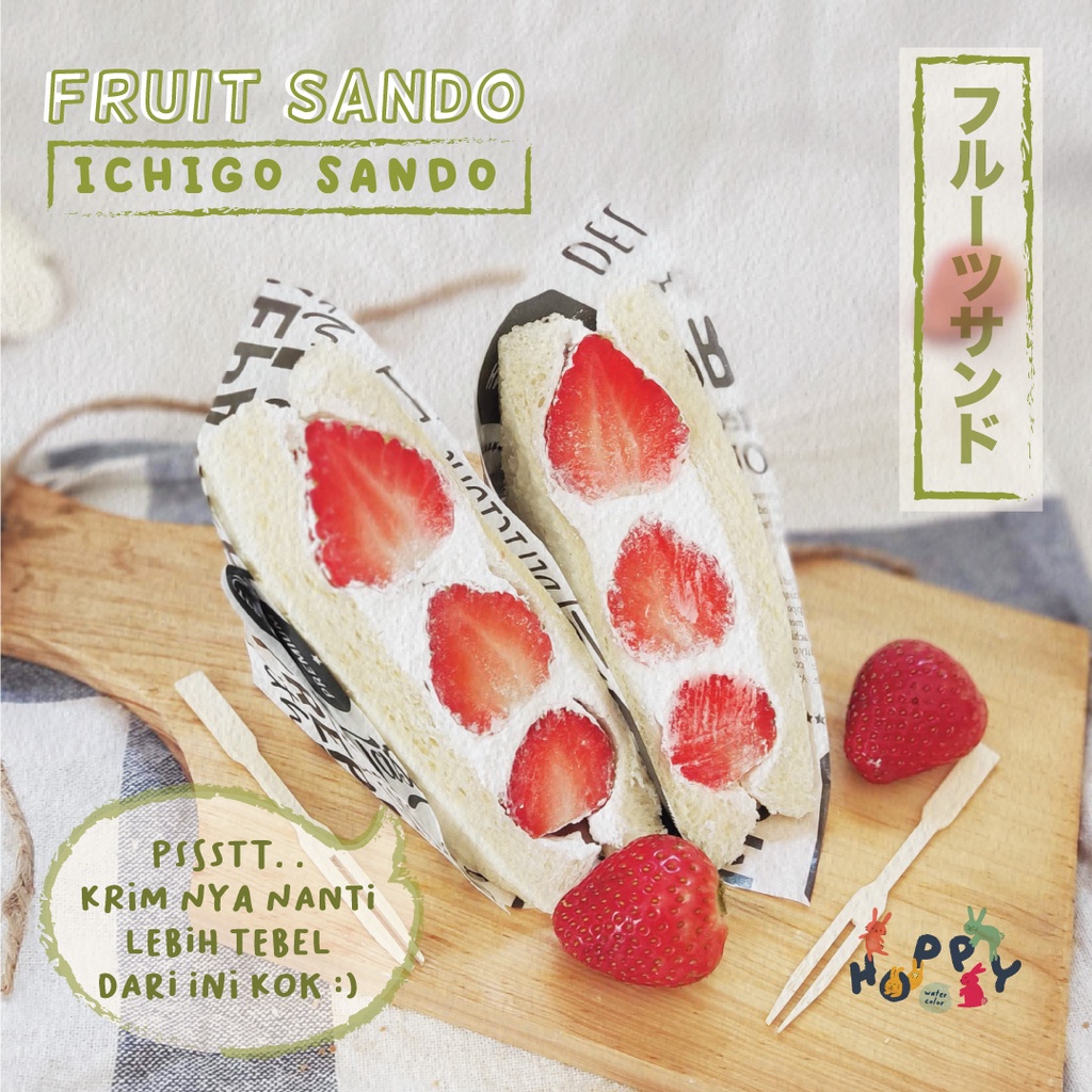 Jual strawberry ichigo mango fruit sando jepang enak lembut (PO SEHARI ...
