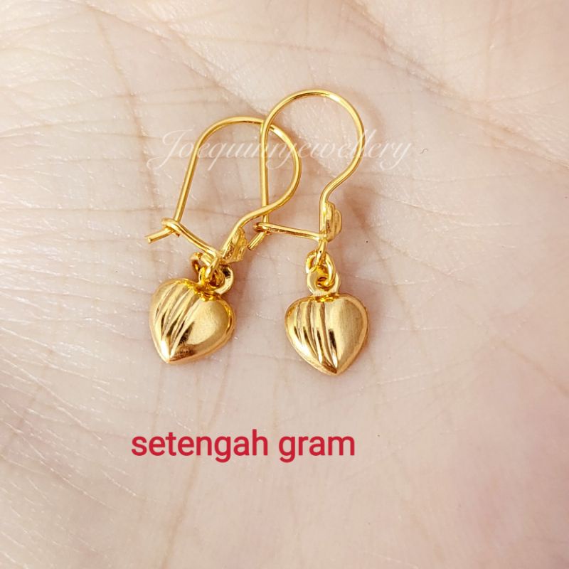 Jual anting love gantung emas muda setengah gram | Shopee Indonesia