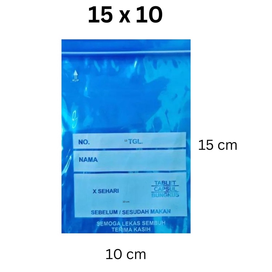 Jual Plastik Obat 15 x 10 Plastik Klip 15 x 10 Warna Biru, Warna Bening ...