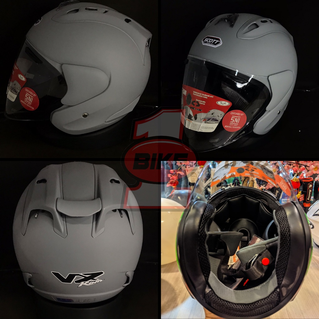 Jual Helm Scott RAM 4/ R5 Helm Half Face + Free stiker / Helm half face ...