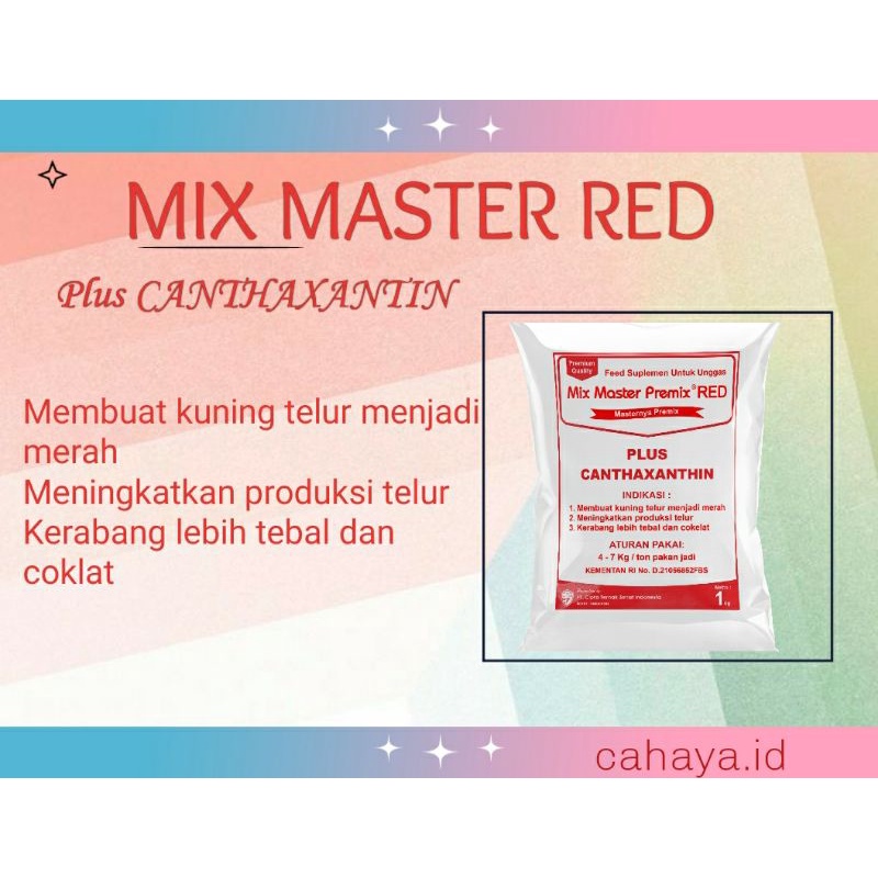 Jual Mix Master Red Canthaxantin Premix Pemerah kuning telur | Shopee ...