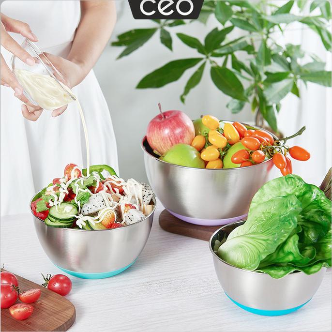 Jual CEO Baskom set 3 in 1 Set Baskom Stainless Steel 304 Dengan Alas ...