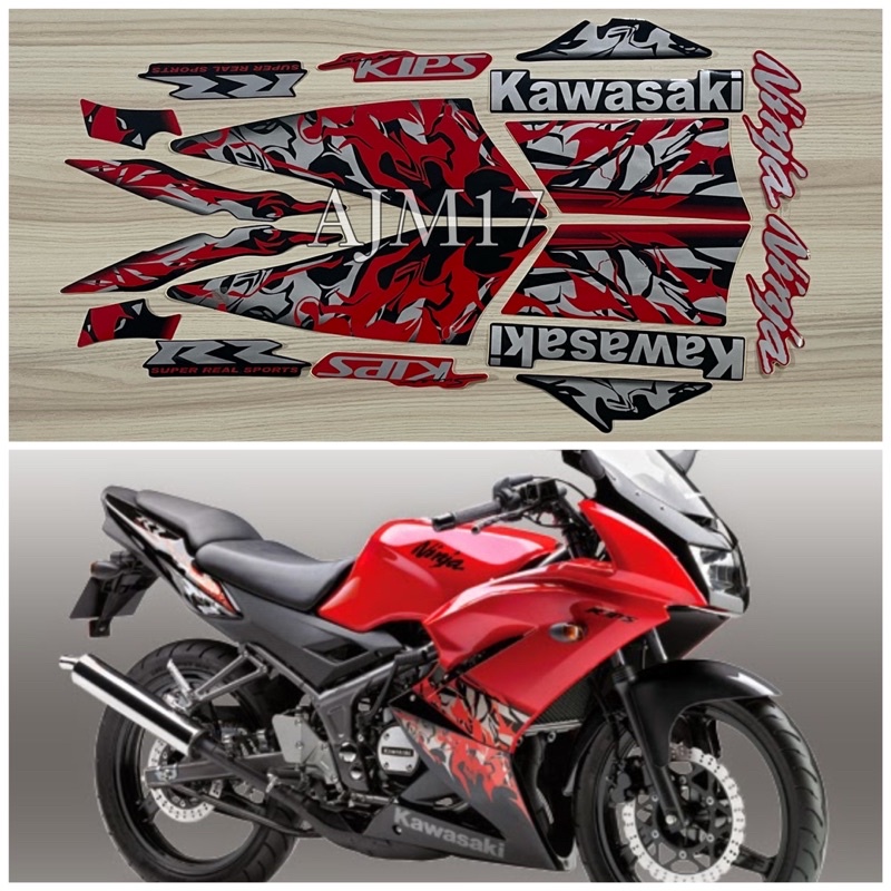 Jual STIKER STRIPING MOTOR NINJA RR 2013 MERAH | Shopee Indonesia