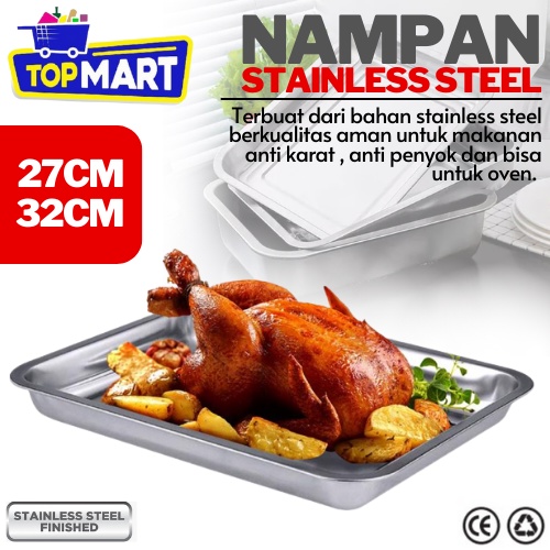 Jual NAMPAN BAKI STAINLESS WADAH TEMPAT SAJI MAKANAN PRASMANAN BAKI ...