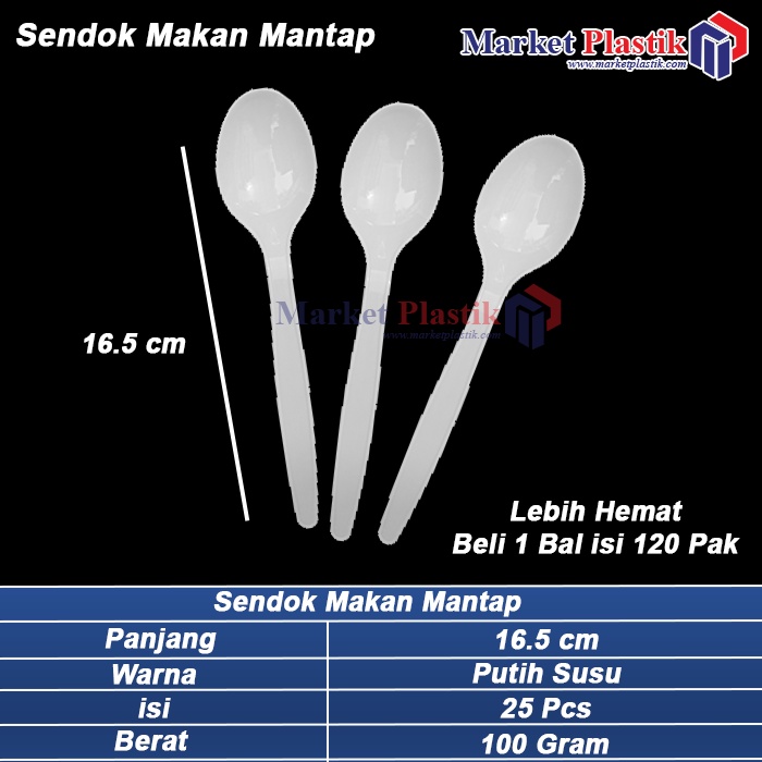 Jual Sendok Panjang Merk MANTAP Putih Susu/Sendok Makan 25pcs | Shopee ...