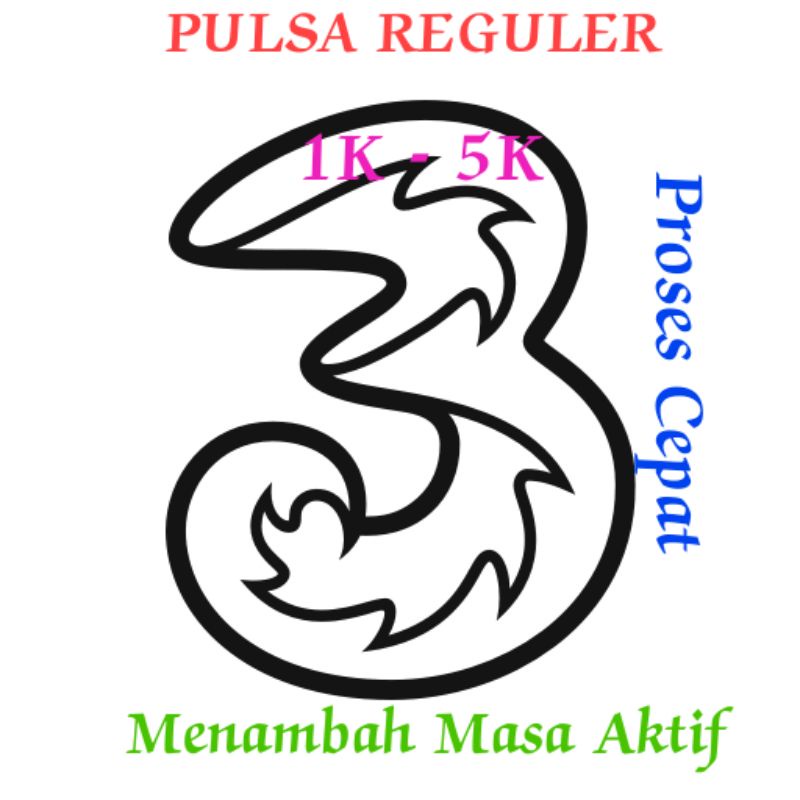 Jual Pulsa Reguler Three 1K 2K 3K 4K 5K | Shopee Indonesia