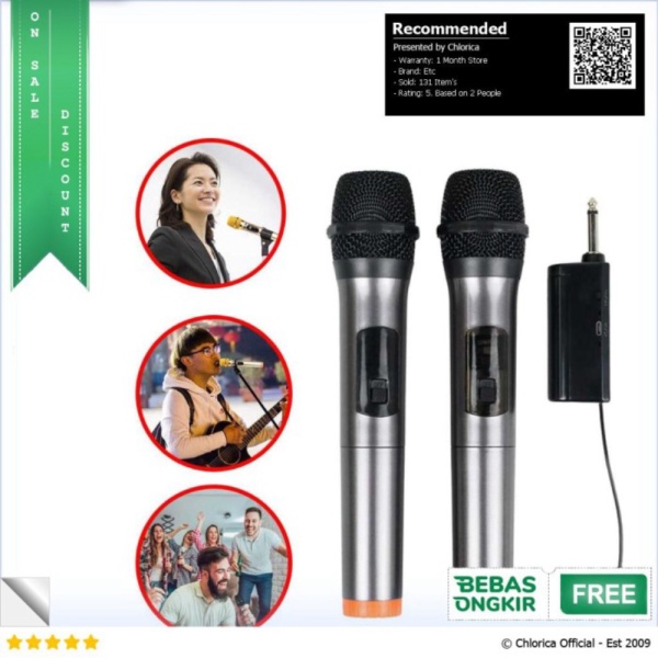 Jual Dijual AITU Mikrofon Karaoke Wireless Handheld Dynamic Portable ...