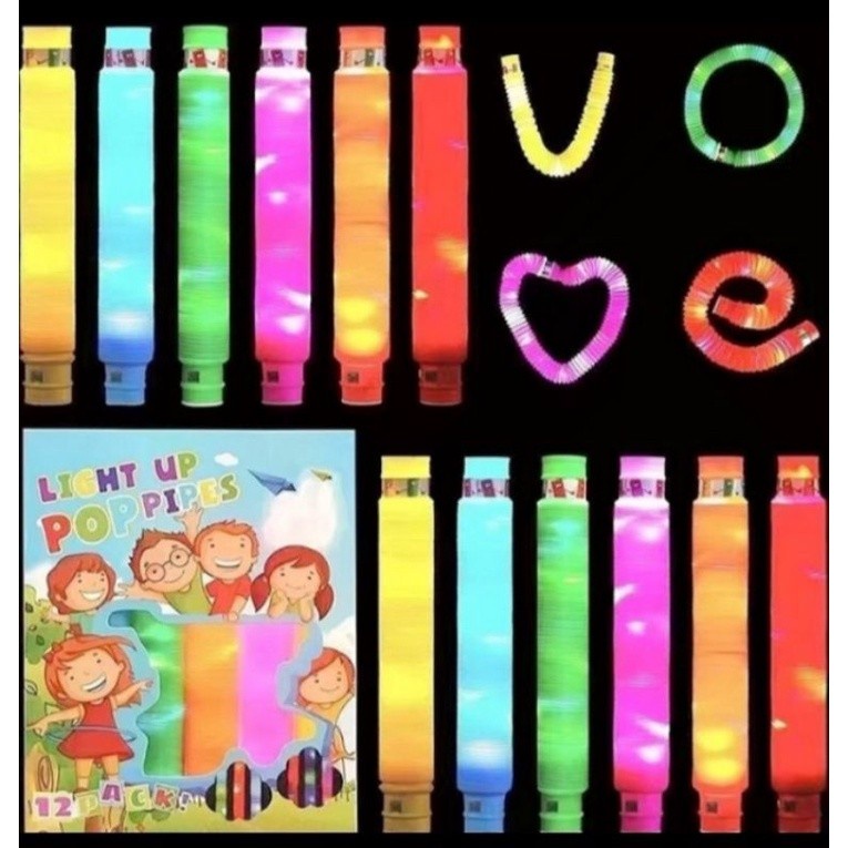 Jual Mainan Anak Viral Light Up Pop Tubes Pop Pipes Mainan Lampu Stick ...