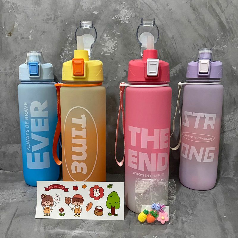 Jual BOTOL MINUM 1 Liter Gradasi/ BOTOL AIR MINUM 1000 ML VIRAL (FREE ...