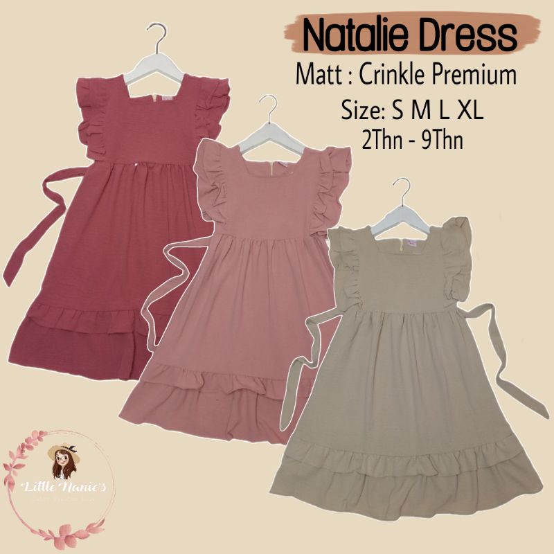 Jual baju Dress anak perempuan usia 2Thn - 9Thn / natalie dress polos ...