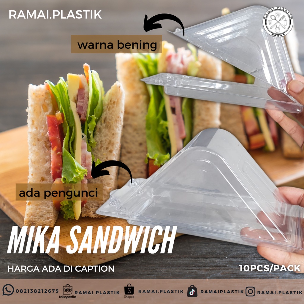 Jual Mika segitiga Mika sandwich Mika bening isi 10pcs/ pack | Shopee Indonesia