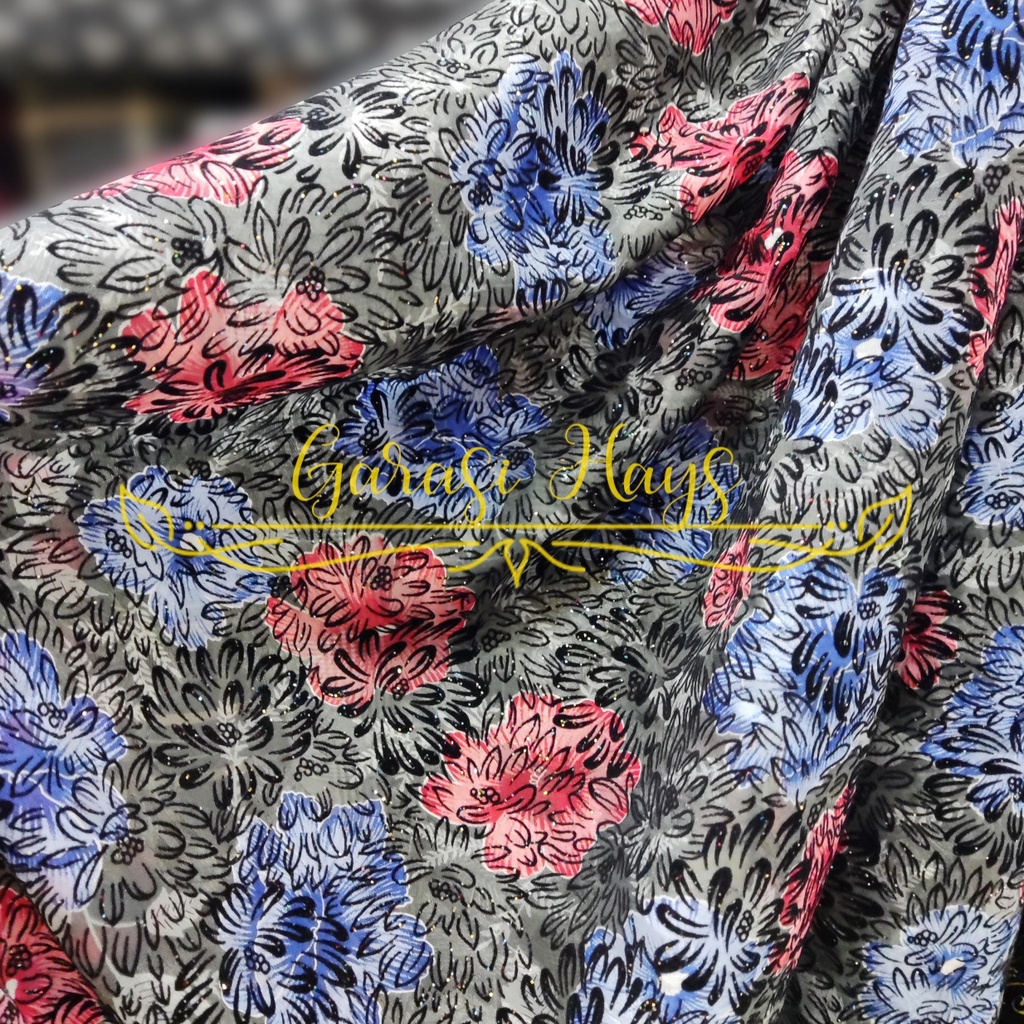 Jual Kain Beludru Bludru Flock Velvet with Glitter Motif Bunga Lebar ...