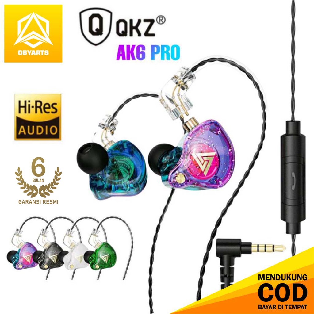 Jual Earphone QKZ AK6 PRO Bass Detachable With Mic Original Upgrade QKZ ...