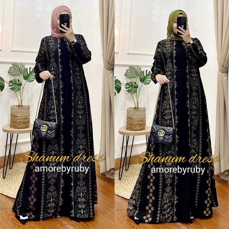 Jual SHANUM DRESS AMORE BY RUBY GAMIS MOTIF BUNGA KONDANGAN SWAROVSKY ...
