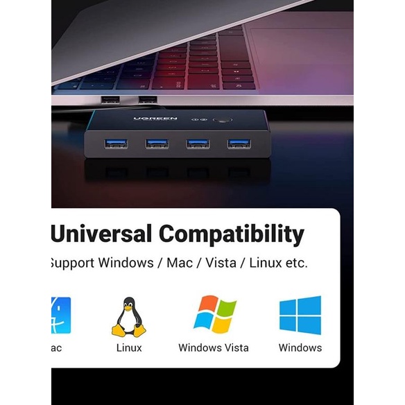 Jual UGREEN USB Hub 2 In 4 Out USB 3.0 Switch Box - US216 - USB 2.0 | Shopee Indonesia