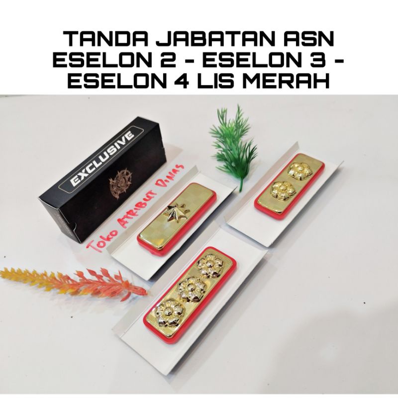 Jual Tanda jabatan asn eselon 4 - eselon 3 - eselon 2 Lis Merah ...