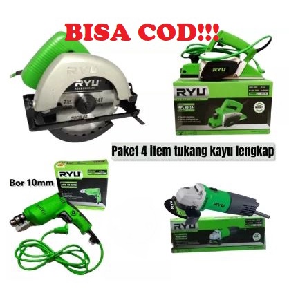 Jual PAKET MURAH ORIGINAL RYU TAKANG KAYU MESIN BOR 10MM + GERINDA ...