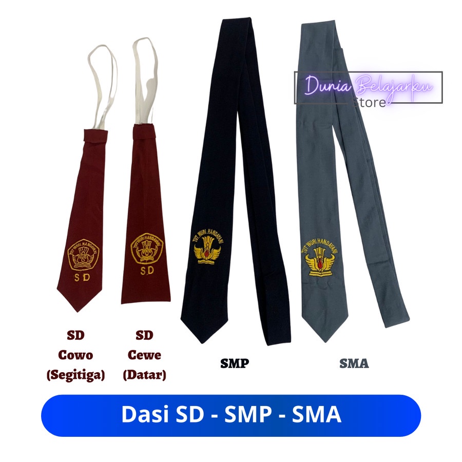 Jual Dasi Sekolah Bordir / Dasi SD / Dasi SMP / Dasi SMA / Dasi Seragam ...