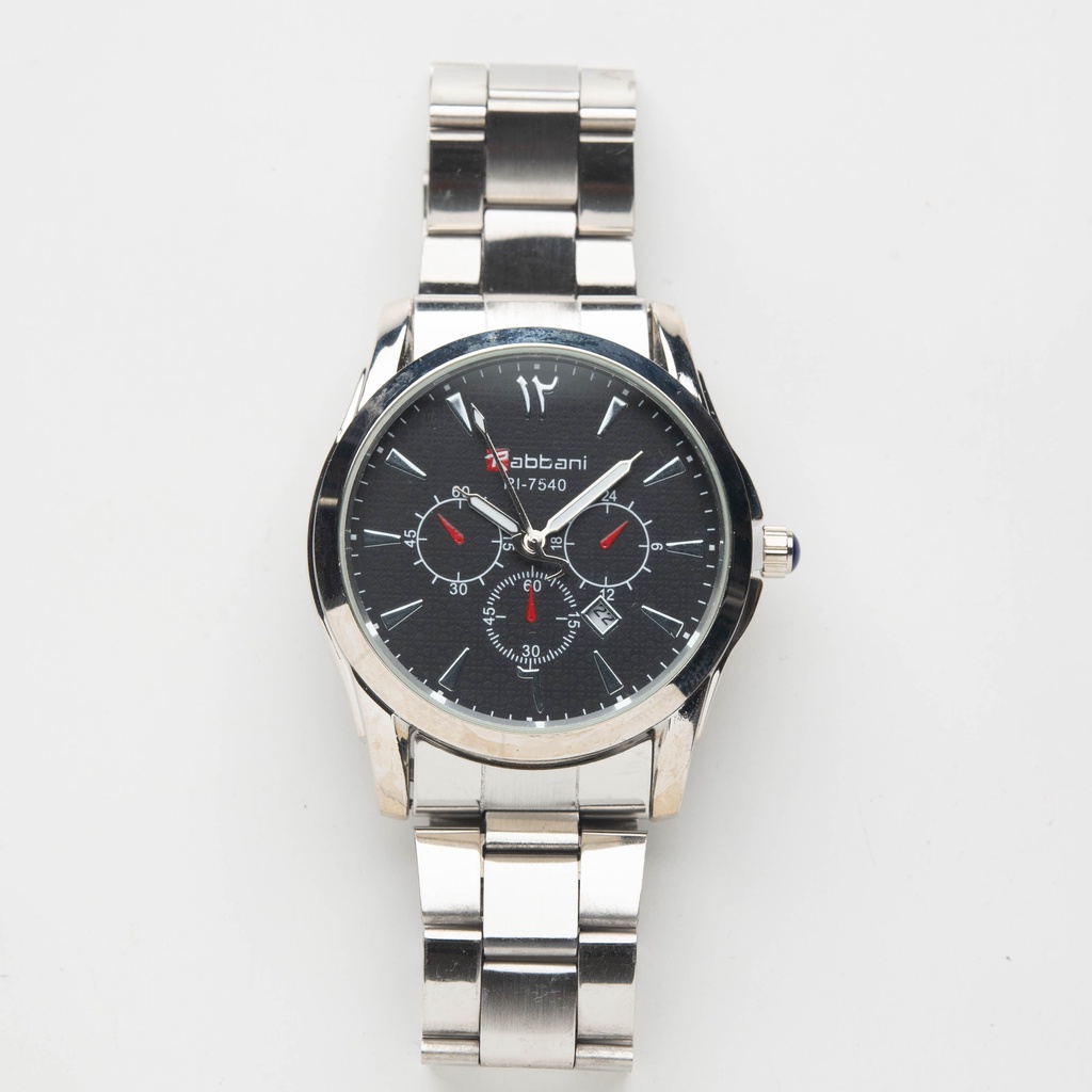Jual Jam Tangan Rantai Pria Cowok Anti Air Rabbani RI-7540 Black Dial ...