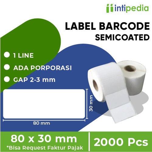 Jual Barcode Label Barcode Semicoated 8 Cm X 3 Cm Murah | Shopee Indonesia