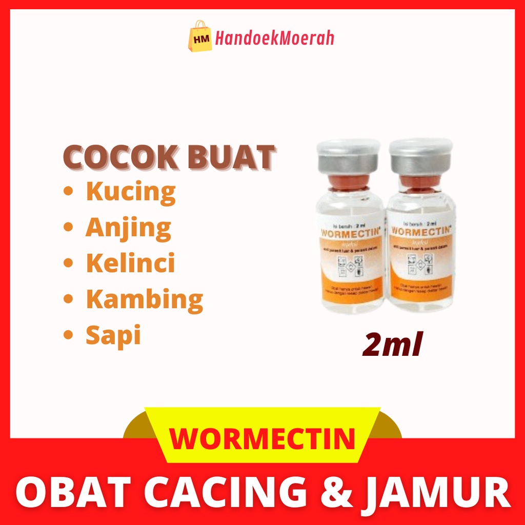 Jual WORMECTIN 2ml Obat Jamur, Cacing, Parasit Untuk Kucing,Anjing,Sapi ...