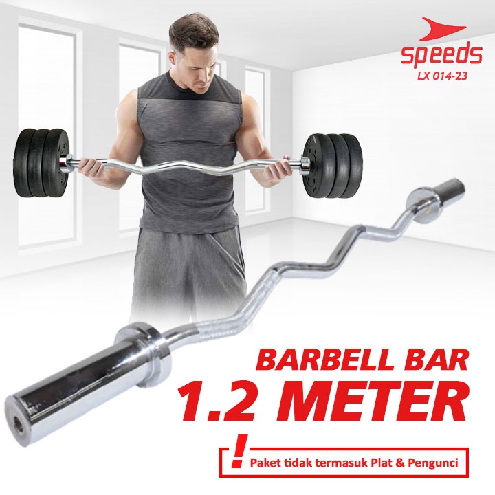 Jual SPEEDS STICK BARBEL 120cm STICK DUMBELL CHROME BAR EZ Curl Bar ...