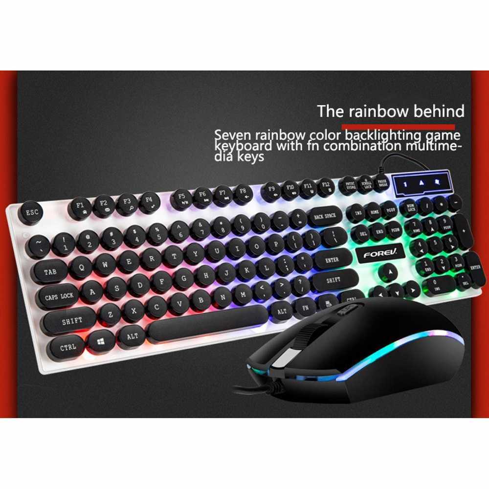 Jual FOREV Gaming Keyboard LED RGB Arabic Letter with Mouse - FV-Q90 ...