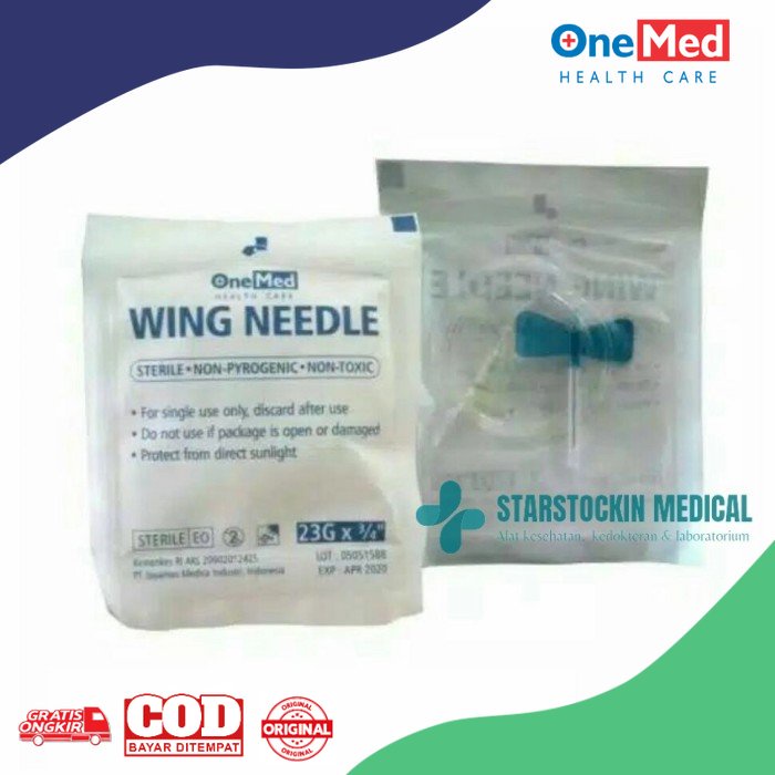 Jual Wing Needle Onemed 23 G Jarum Suntik Jarum Kupu Infus Scalp Vein | Shopee Indonesia
