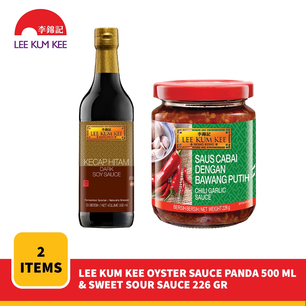 Jual LEE KUM KEE Kecap Asin Hitam Soy Sauce Dark & Chili Garlic Sauce ...