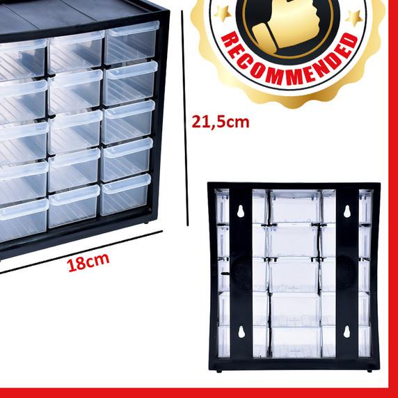 Jual Rak komponen 15 slot ( partisi ) / kotak spare part Merk Kenmaster ...