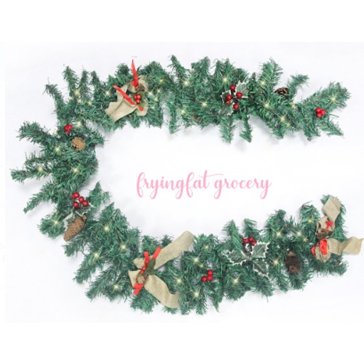 Jual Garland Natal / Christmas Garland rumbai natal dengan lampu 1.8 ...
