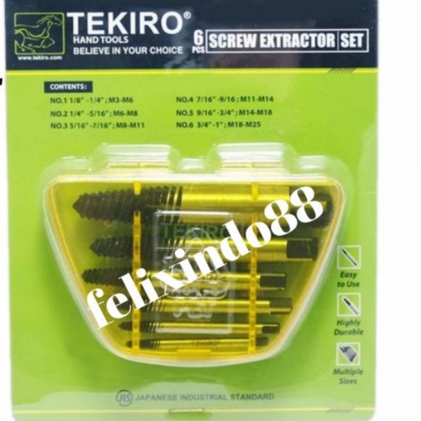 Jual TEKIRO HAND TAP TAB ULIR BALIK DRAT KIRI BAUT PATAH 6 PCS SCREW ...