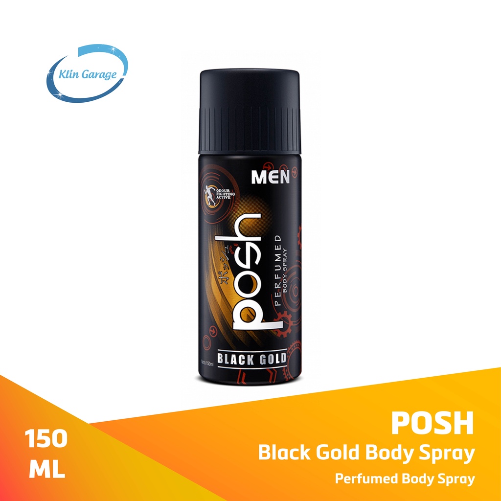 Jual Posh Men Body Spray Black Gold 150 ml - Deodorant Parfum Badan ...