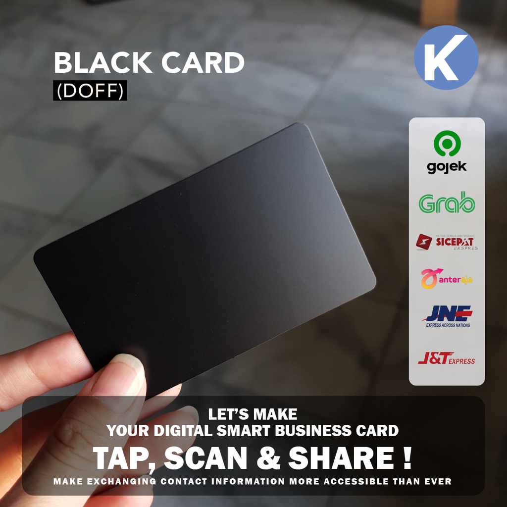 Jual Custom Kartu Nama Black Smart Digital Business Card RFID NFC QR ...