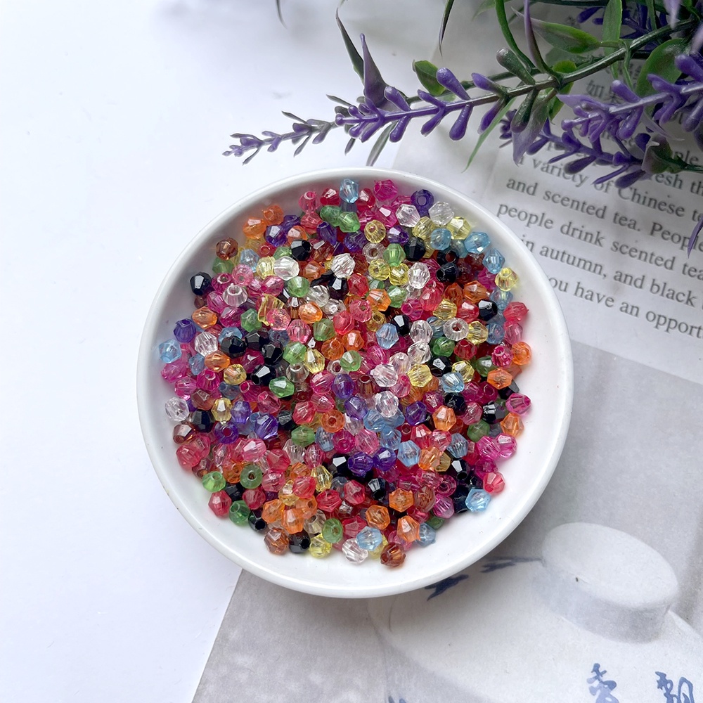 Jual [Pilih Warna] 10 gr Manik-manik Bening Bentuk Diamond 4 mm ...