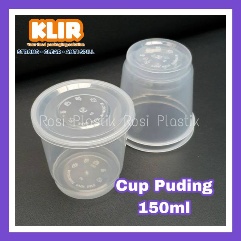 Jual Cup 150 ml KLIR (1 PACK) isi 25 pcs / Cup Puding + tutup Tebal Bening | Shopee Indonesia