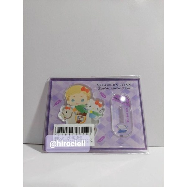 Jual Standee Attack on Titan Erwin x Hello Kitty Sanrio chibi version ...