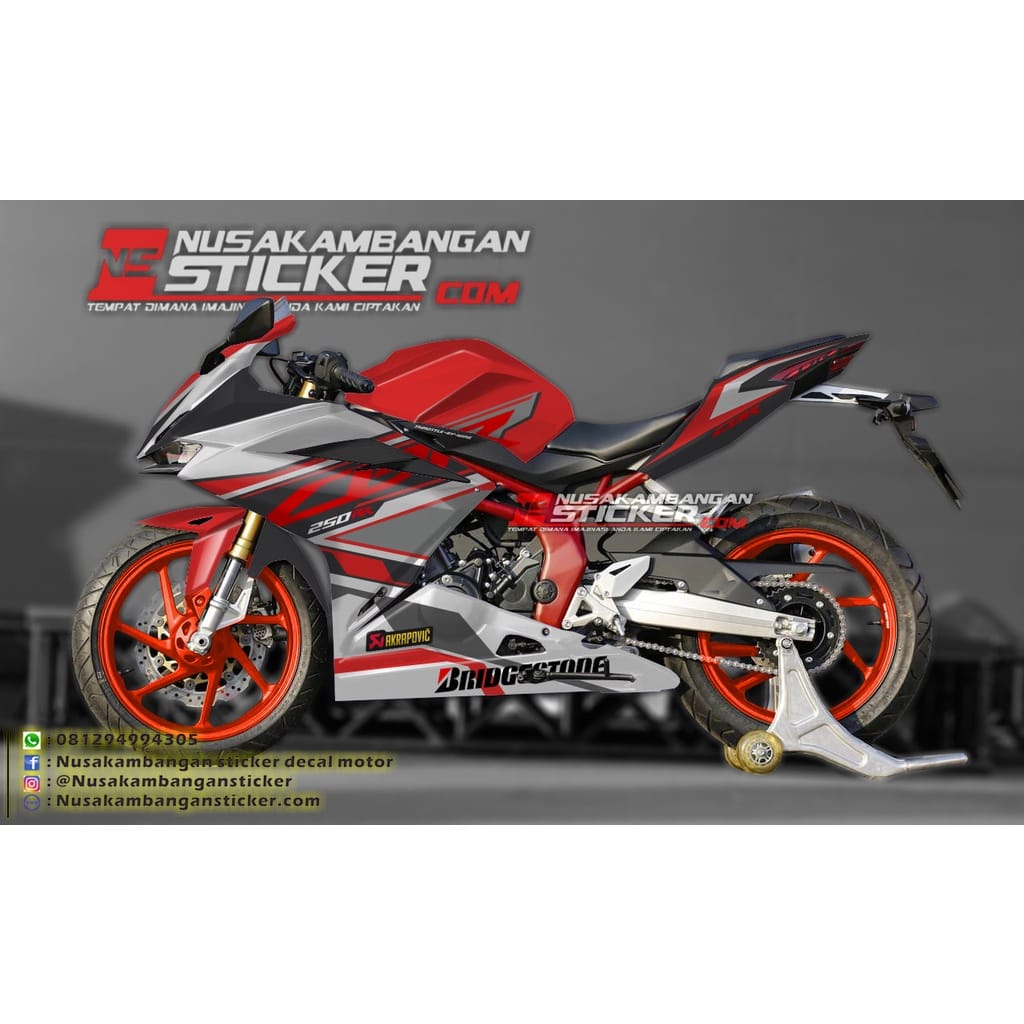 Jual STIKER DECAL SEPEDA MOTOR HONDA CBR 250 RR FULL BODY MERAH PUTIH 2 ...