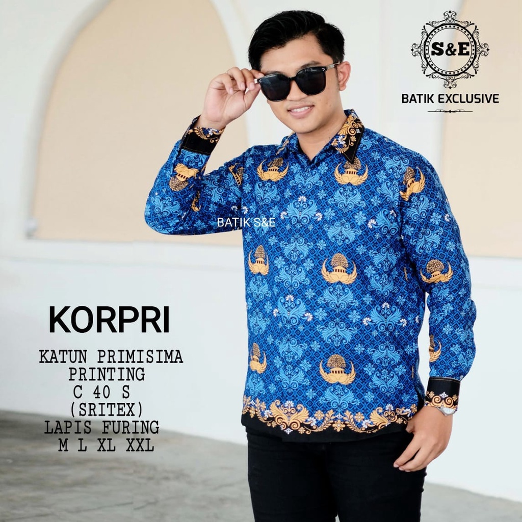 Jual KEMEJA KORPRI KERAH HITAM TERBARU / ORI Seragam Batik Korpri Pria / Batik korpri pria ...