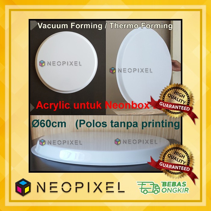 Jual Acrylic Polos Pengganti Neon Box diameter 60 cm TANPA PRINTING ...
