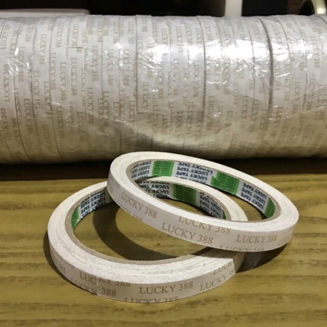 Jual DOUBLE TAPE LUCKY TAPE 10MM PUTIH HIGH QUALITY SATUAN PCS | Shopee ...